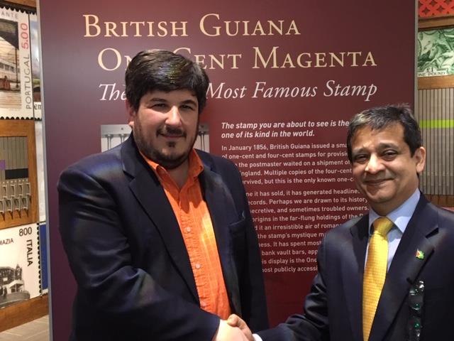 British Guiana One Cent Magenta displayed at the Smithsonian Postal ...