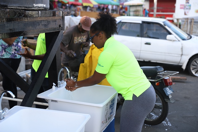 Handwashing station installed at Stabroek Market Square – Department of ...