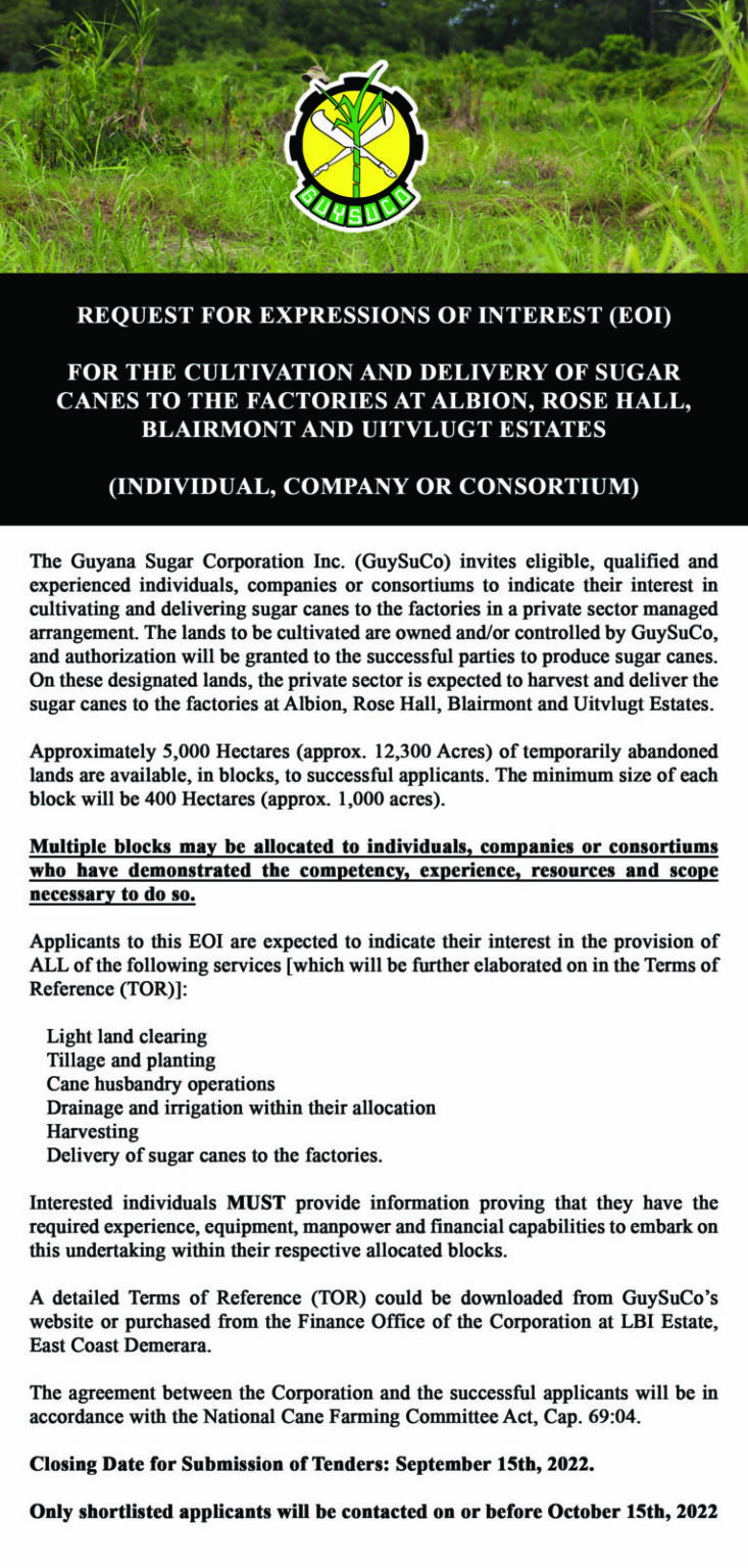 Expression of Interest (EoI) – Department of Public Information, Guyana